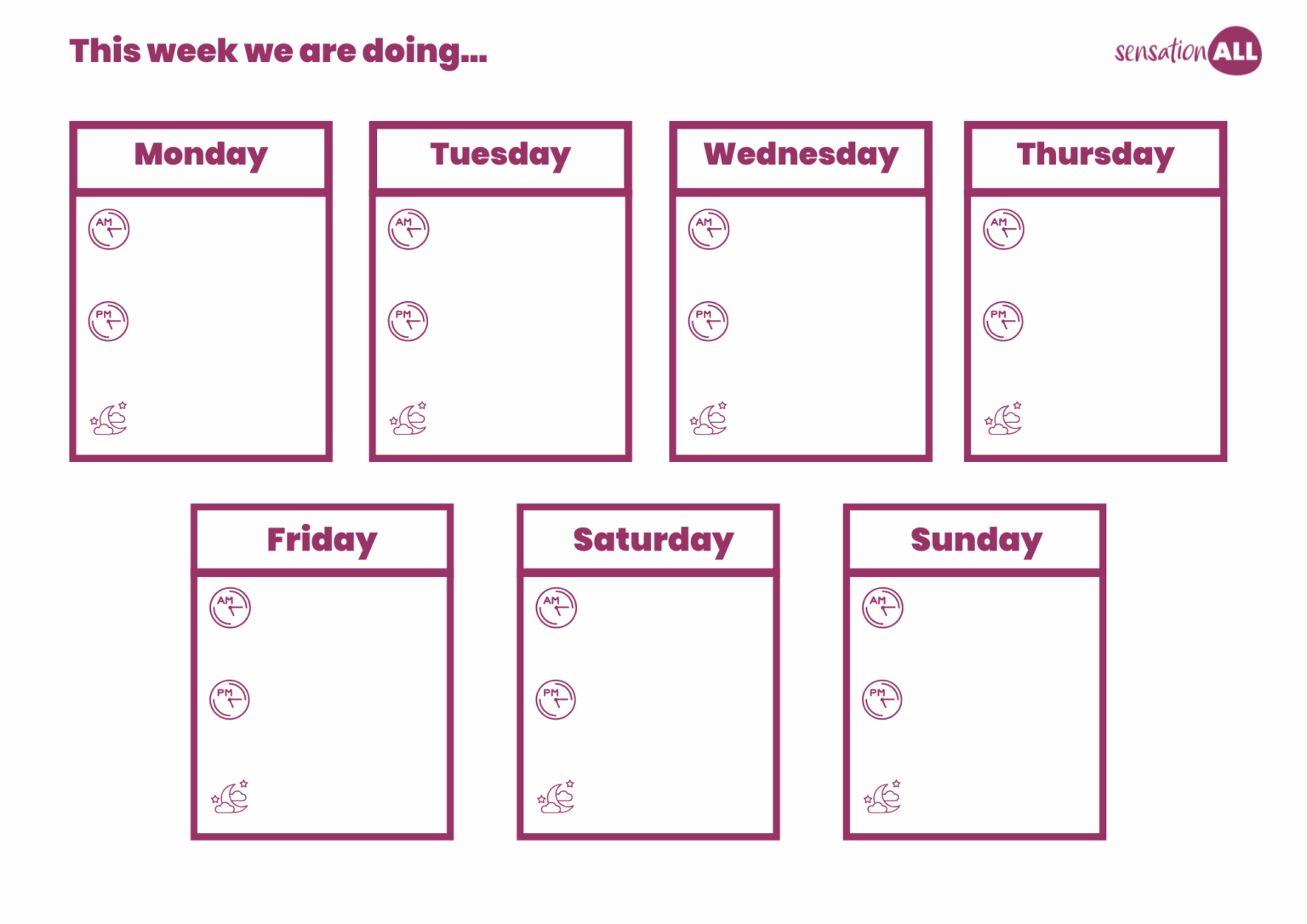 Visual timetables – SensationALL